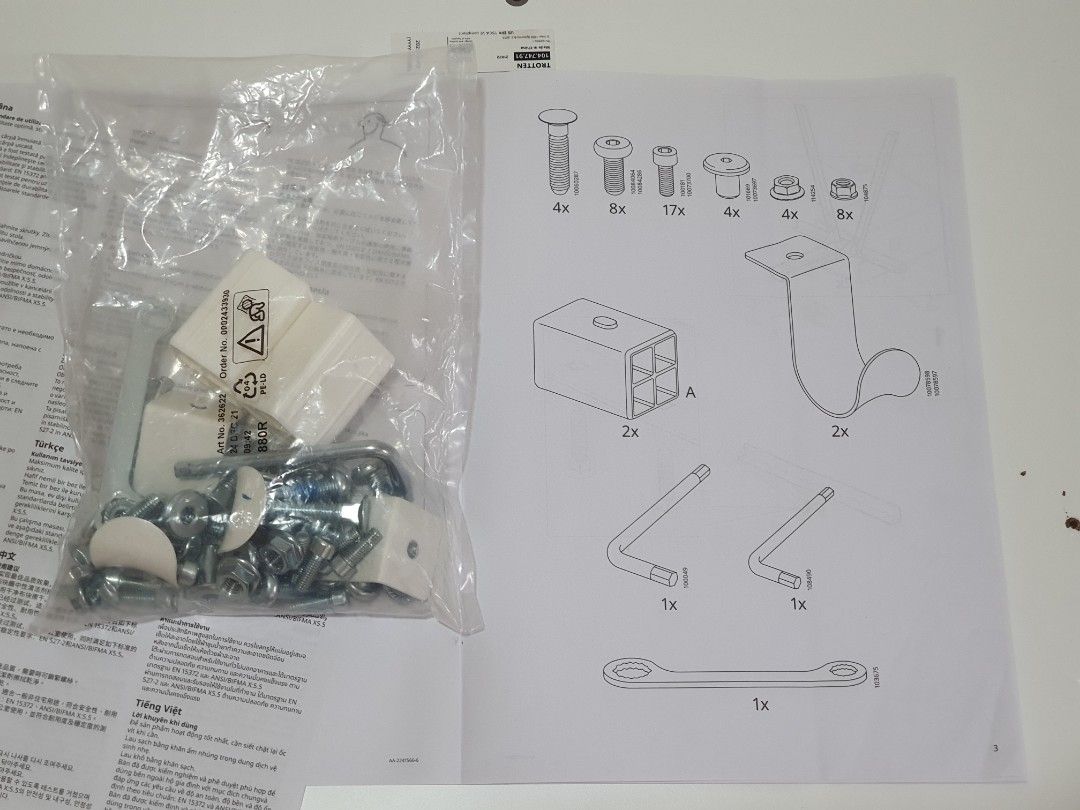 IKEA Trotten 1.6mx0.8m White Desk with cable tray organiser, Furniture ...