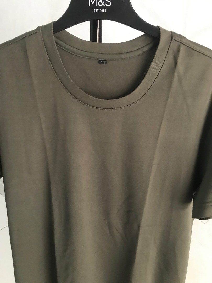 Kaos jersey polos army, Fesyen Pria, Pakaian , Atasan di Carousell