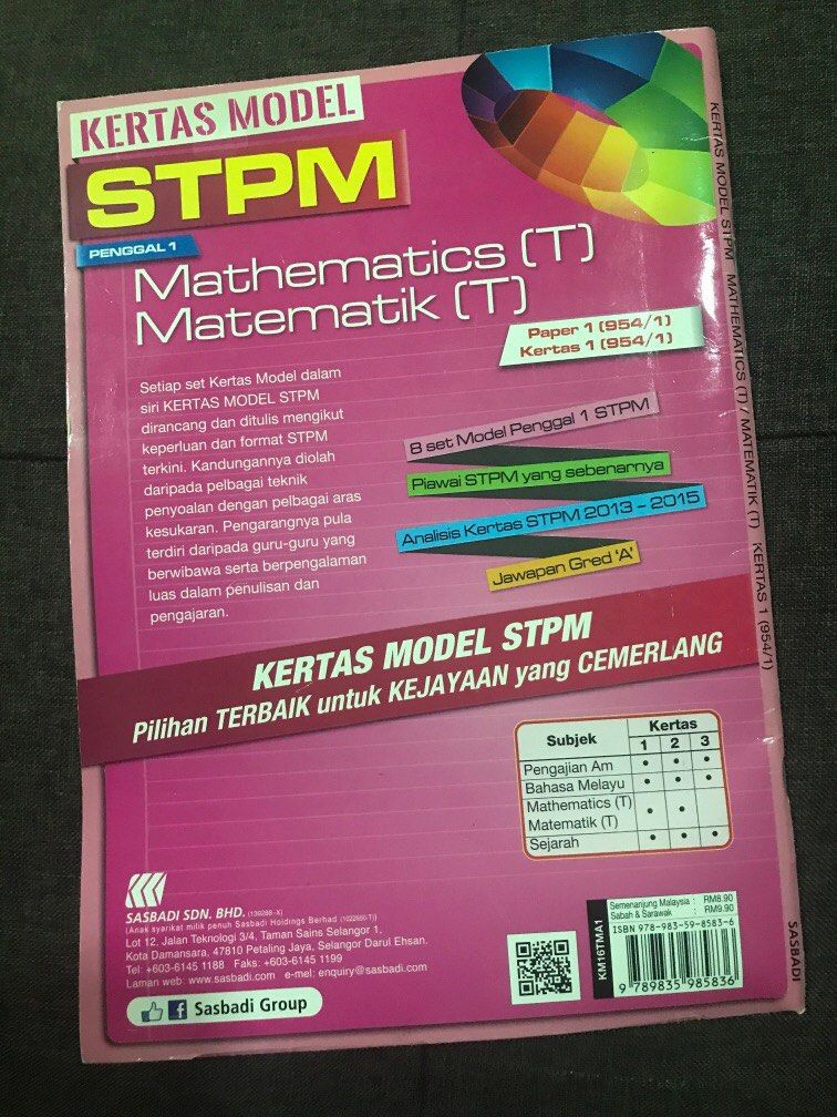 Kertas Model Mathematics T STPM sem 1, Hobbies & Toys, Books ...