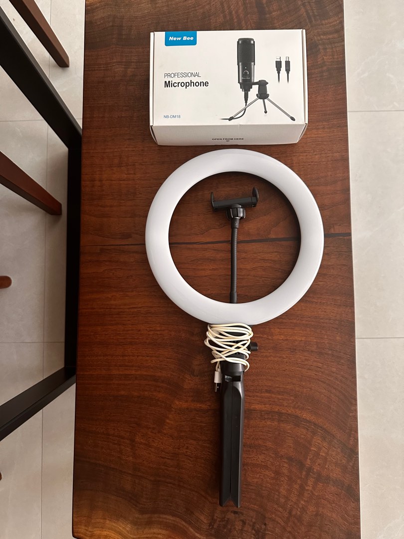 LED Ring Light + microphone set, Photography, Photography Accessories ...