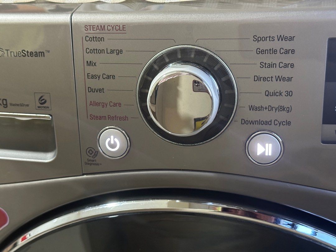 LG TrueSteam Direct Drive 12/8kg Washer Dryer, TV & Home Appliances ...