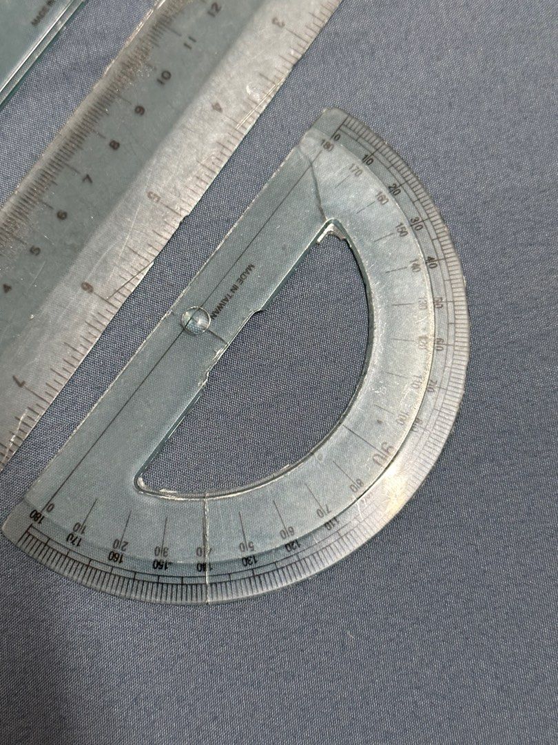 Light Blue Ruler, Protractor and Set Square Set on Carousell