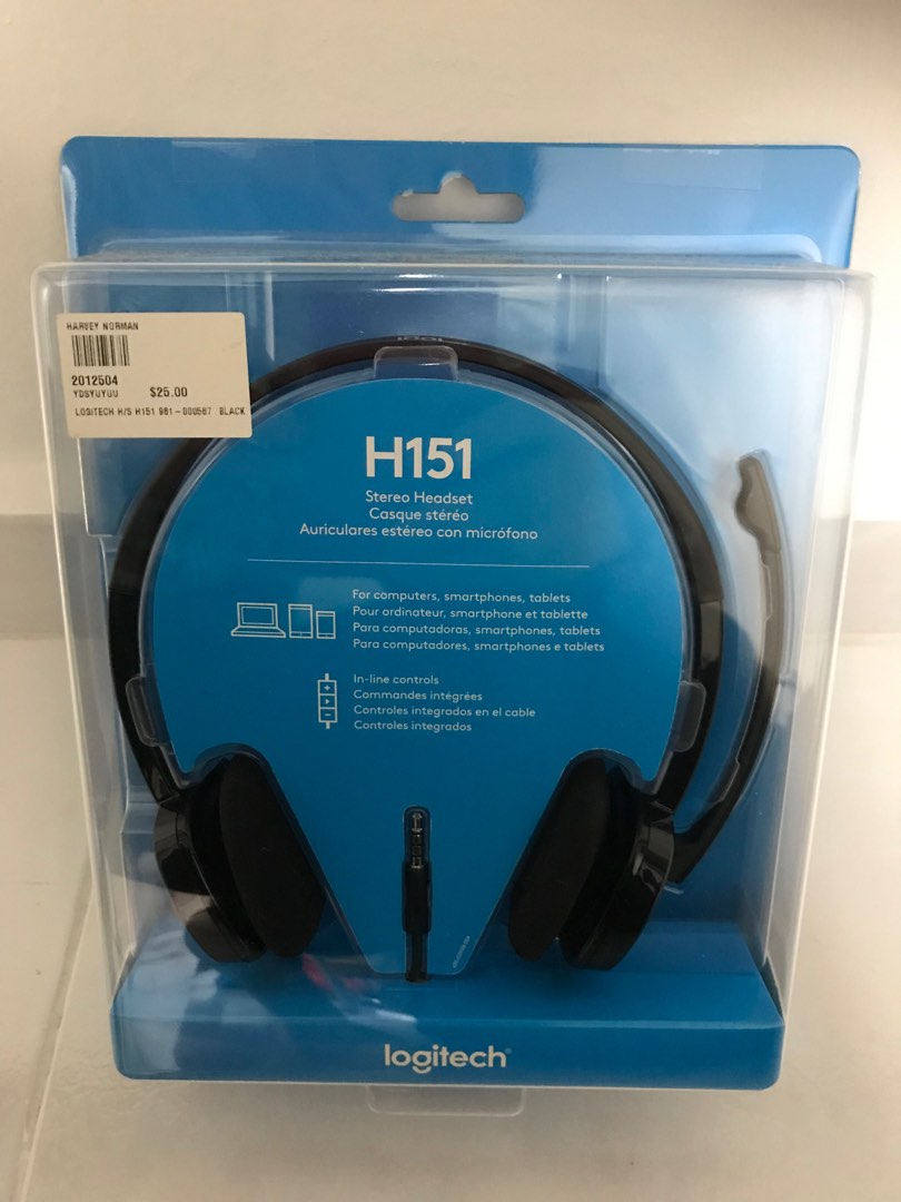 Brand new Logitech Stereo Headset (black) model H151 (retail $25 ...