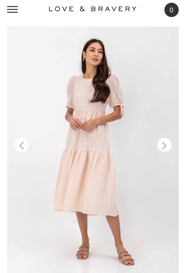 Love & bravery / JENAVA PUFF SLEEVE TEXTURED MIDI DRESS, Women's ...