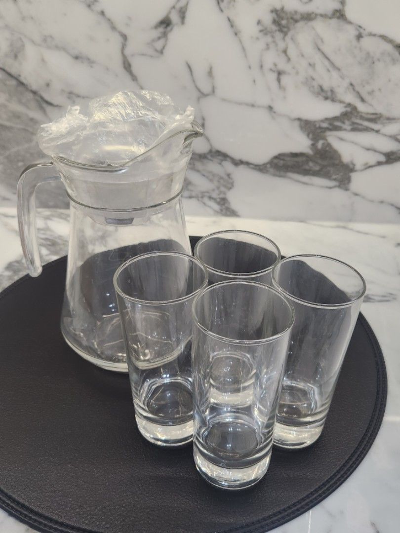 Luminarc Arc Water Jug Glass Set 5 pieces, Furniture & Home Living ...