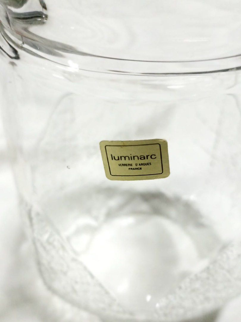 Luminarc Glass Water Pitcher (Made in France), Furniture & Home Living ...