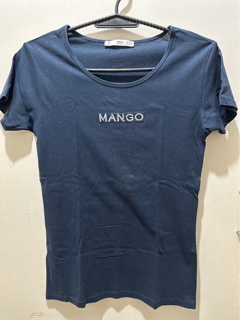 Mango Navy Blue Top, Women's Fashion, Tops, Shirts on Carousell