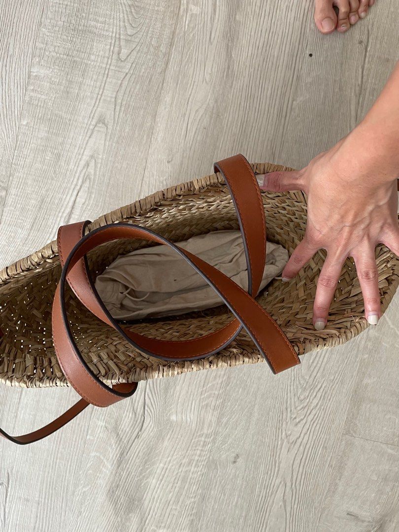 Mango rattan straw beach bag, Women's Fashion, Bags & Wallets, Beach ...