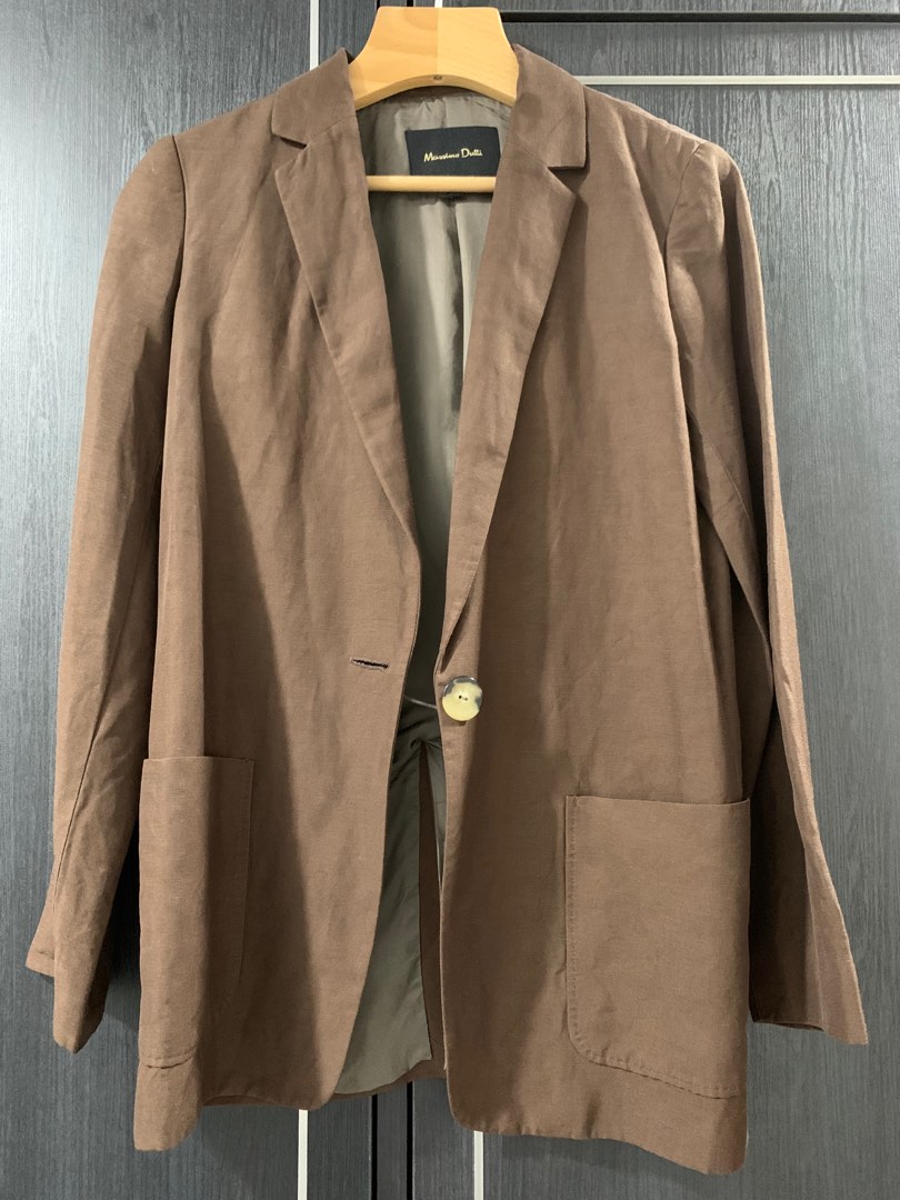 Massimo Dutti Linen Jacket, Women's Fashion, Coats, Jackets and ...