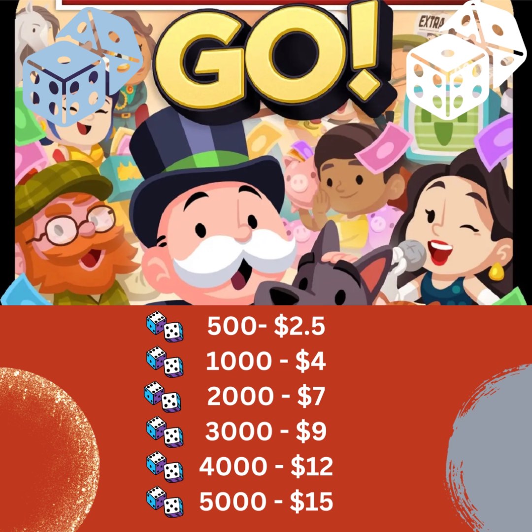 MONOPOLY GO DICE, Video Gaming, Gaming Accessories, In-Game Products on ...