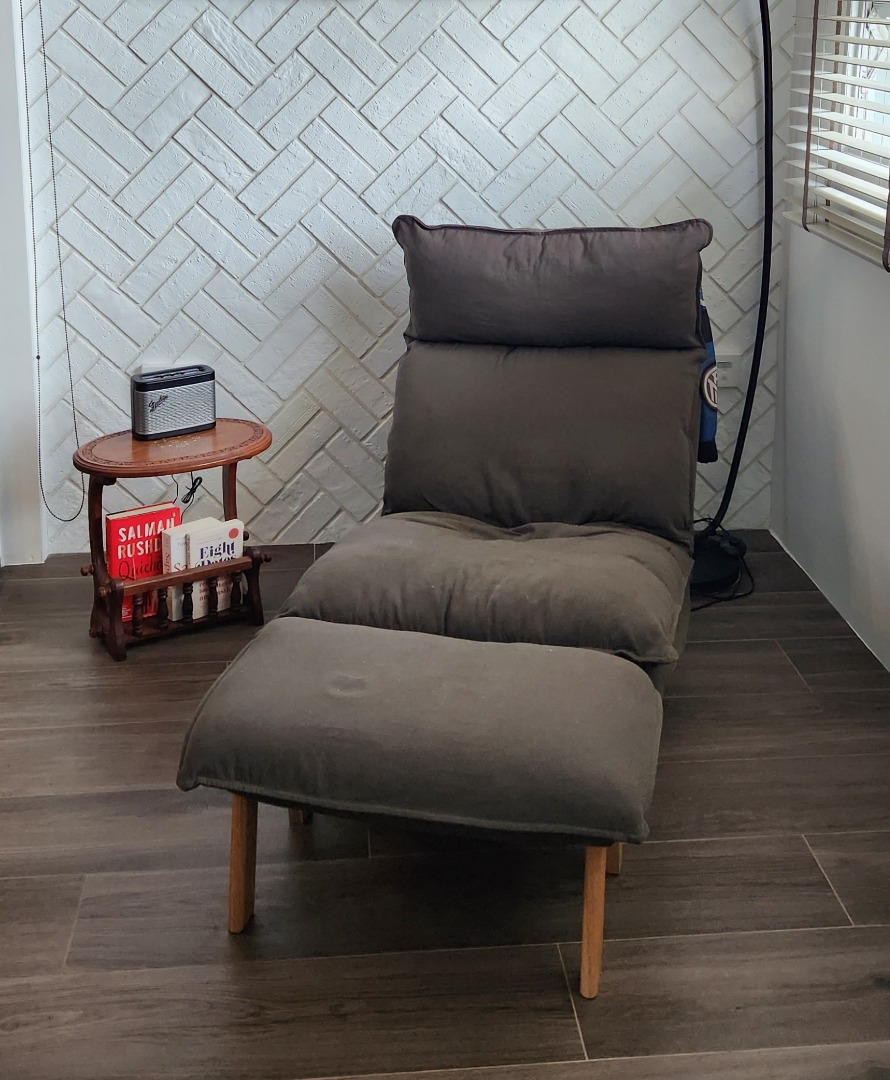 Muji reclining sofa chair + ottoman, Furniture & Home Living, Furniture ...