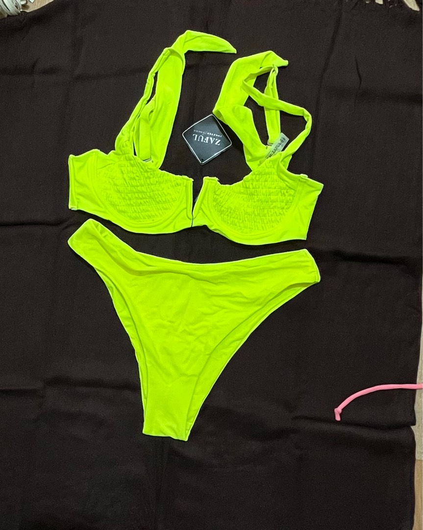 Neon Green 2 piece swimsuit, Women's Fashion, Swimwear, Bikinis ...