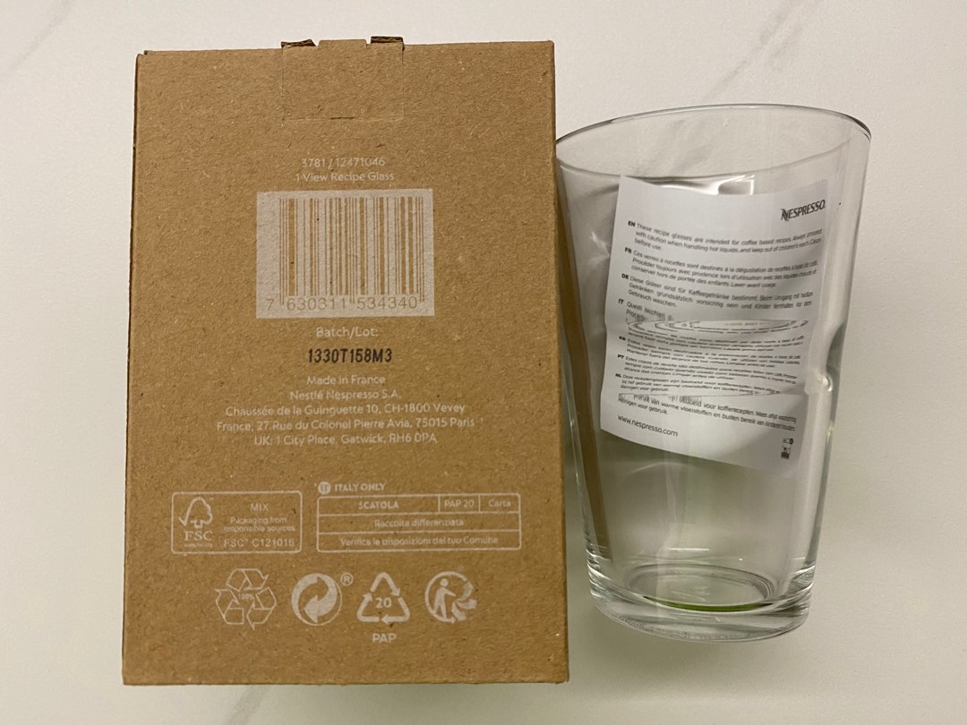 Nespresso VIEW Recipe Glass, Furniture & Home Living, Kitchenware ...