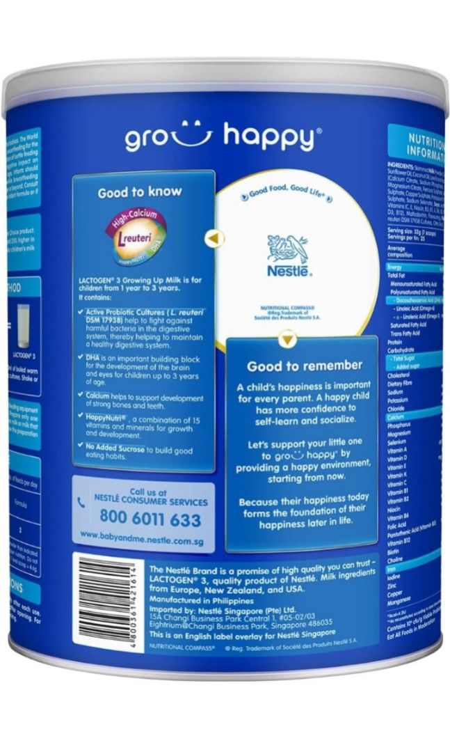 Nestle Lactogen Stage 3 Growing Up Milk 800g (Pack of 12), Babies ...