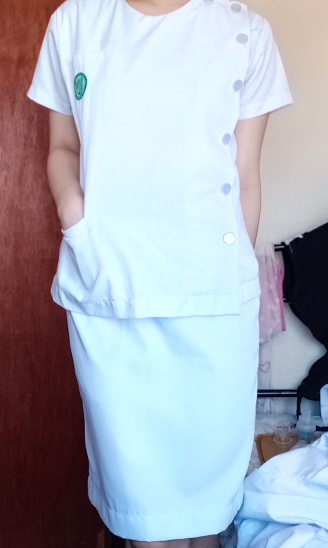 OLFU QC MEDTECH UNIFORM, Women's Fashion, Tops, Blouses on Carousell