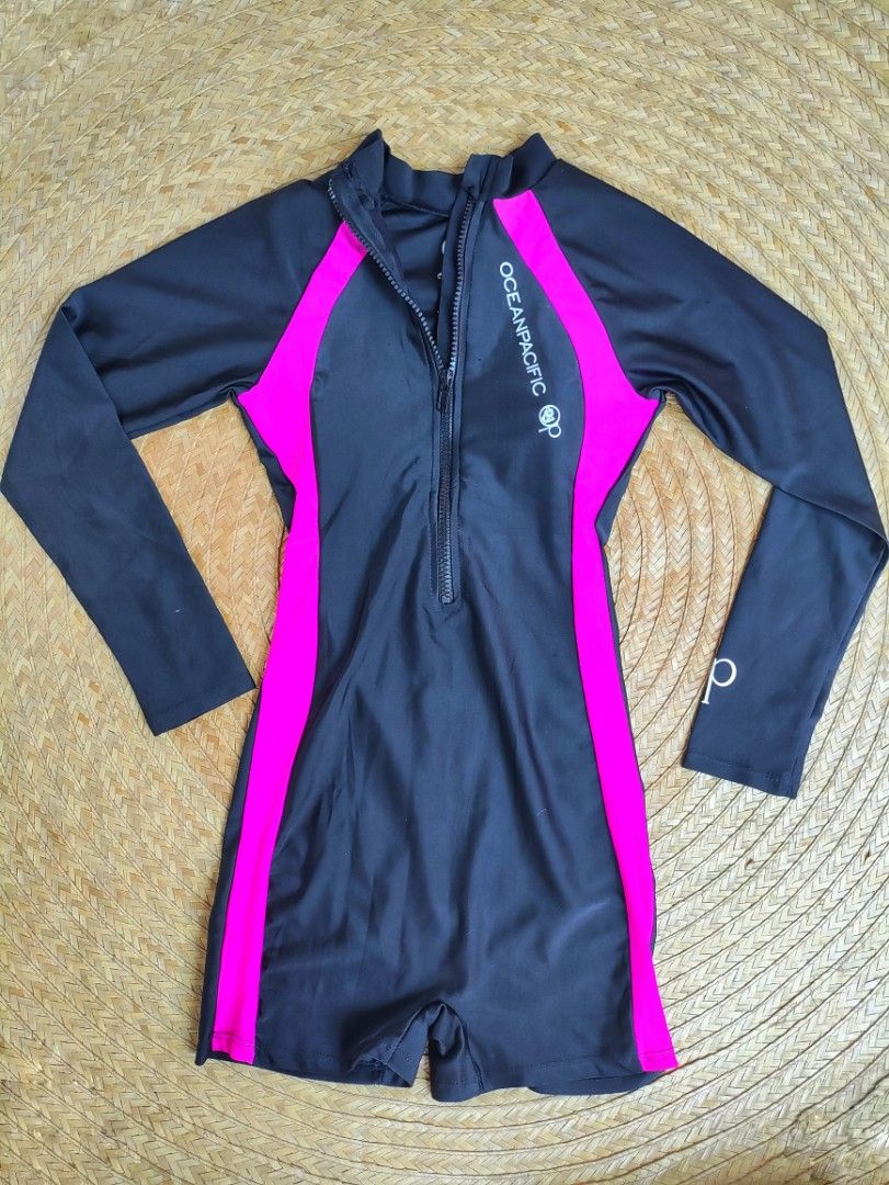 One piece rash guard, Women's Fashion, Swimwear, Rash guard on Carousell