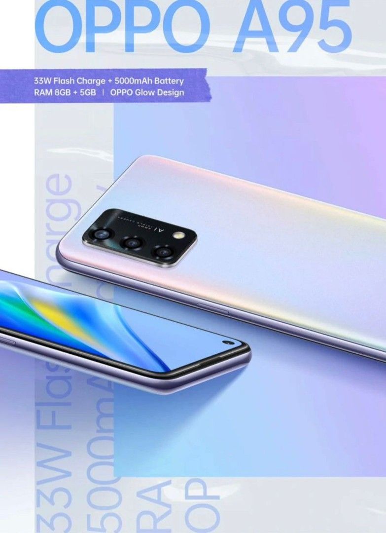 OPPO A95 [5G] 33W Flash Charge 5000 mAh Battery 8GB+128GB & RAM ...