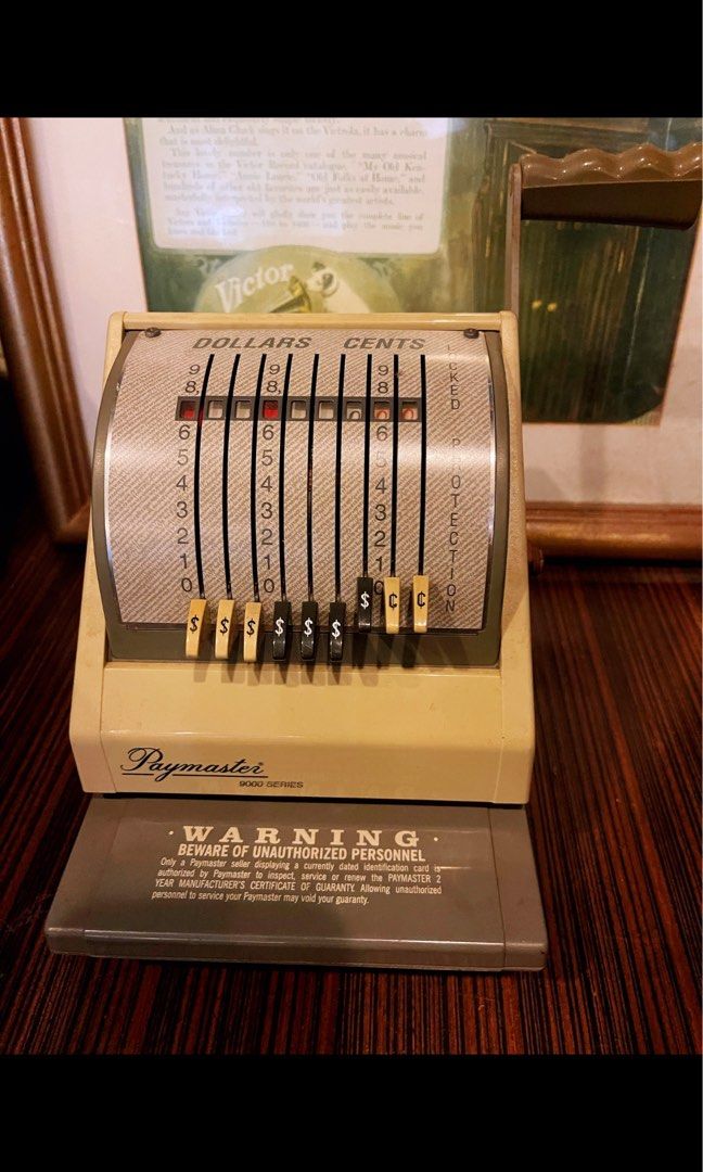 Paymaster 9000 Vintage Checkwriter, Hobbies & Toys, Memorabilia & Collectibles, Vintage ...