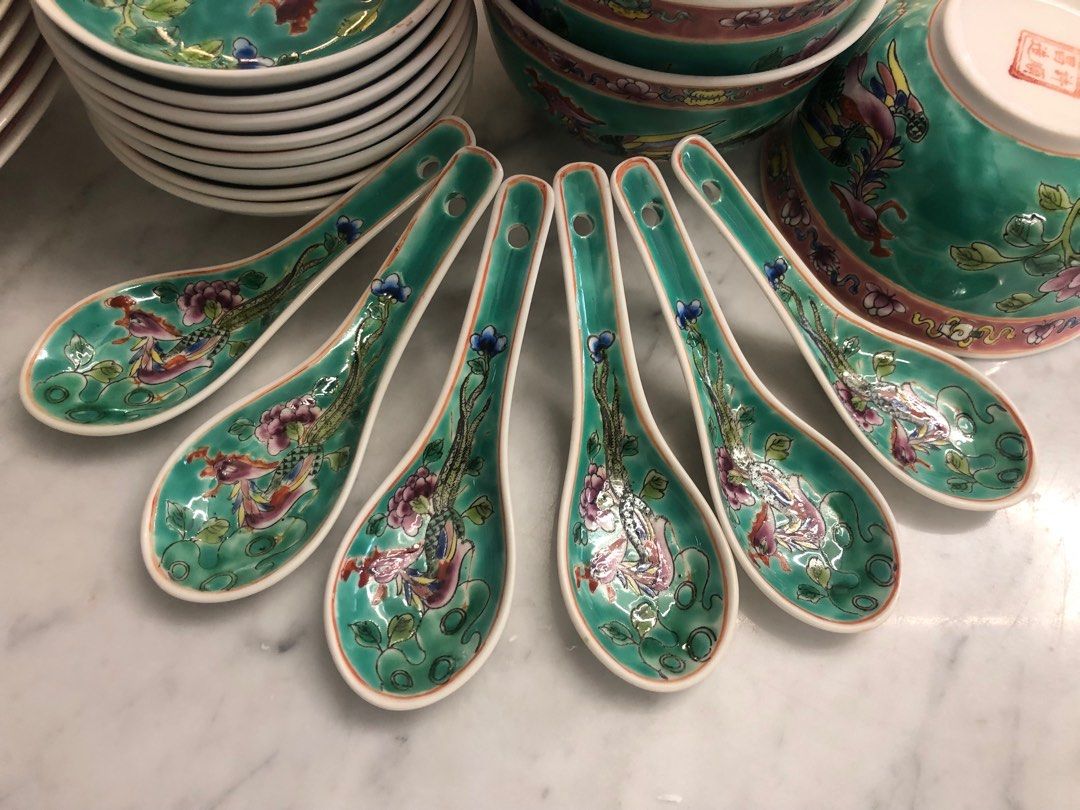 Peranakan Dinning Set (36 pcs ), Furniture & Home Living, Kitchenware ...