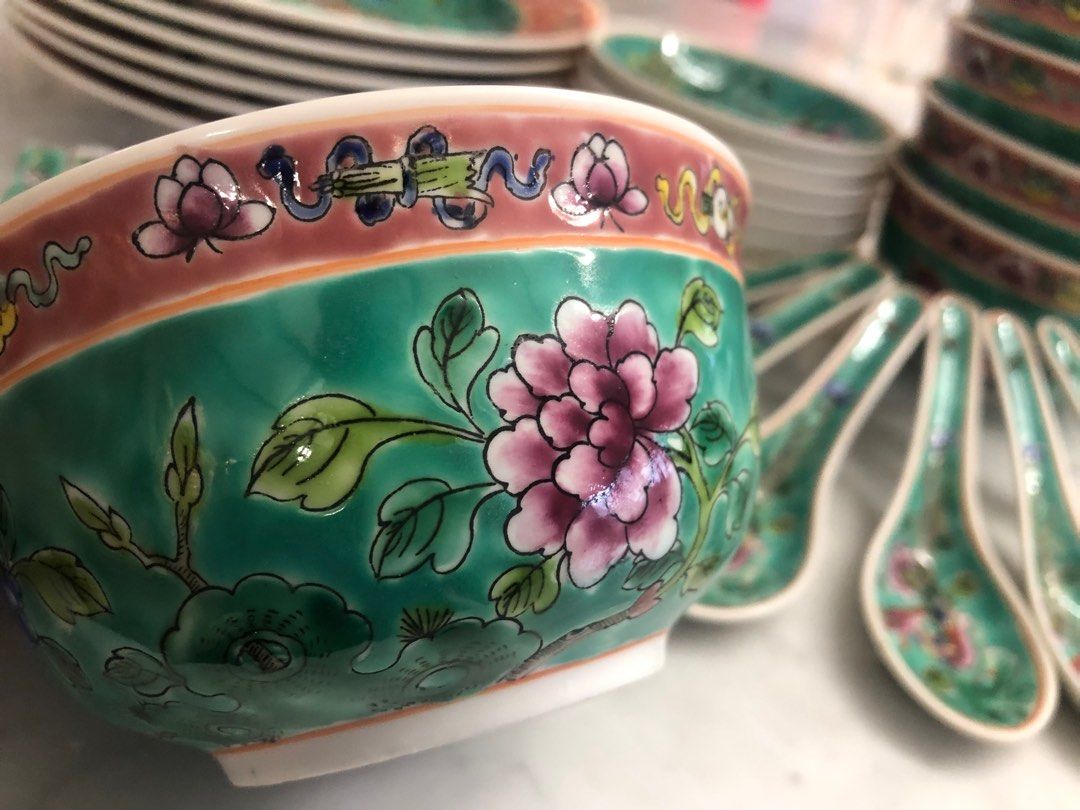 Peranakan Dinning Set (36 pcs ), Furniture & Home Living, Kitchenware ...
