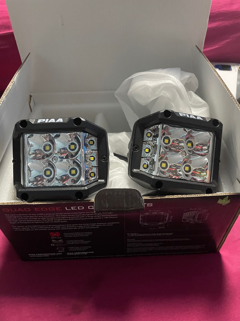 Piaa Quad Edge LED Cube Lights Wide Angle Driving Kit, white ...