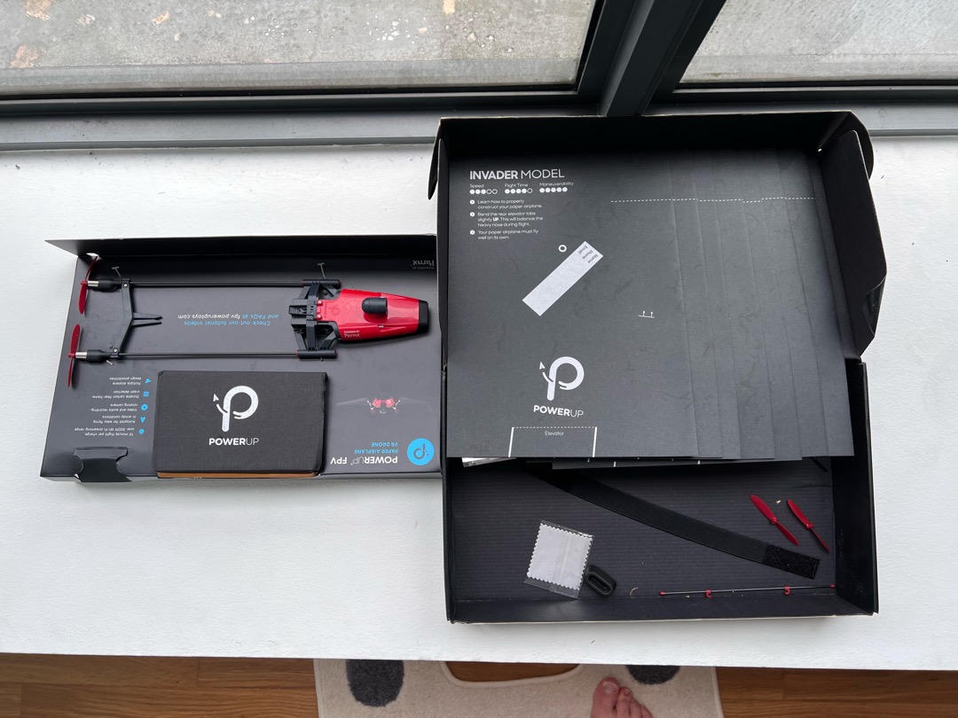 POWER UP Paper Airplane VR Drone, Hobbies & Toys, Toys & Games on Carousell