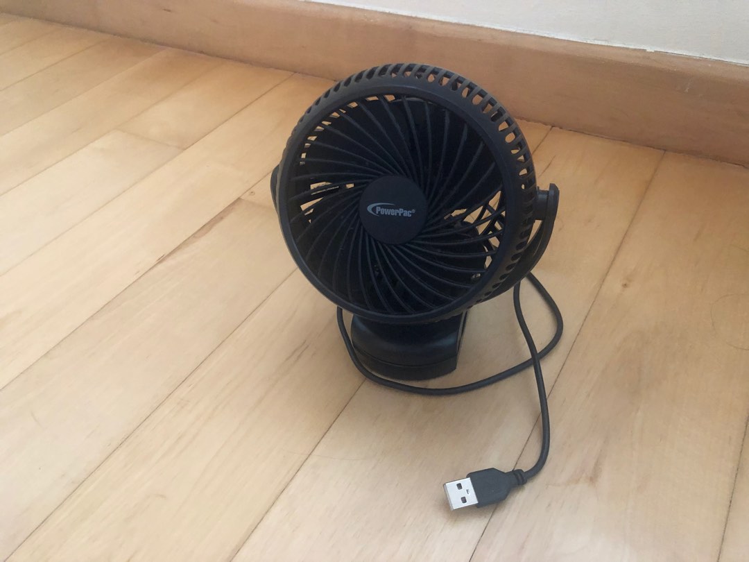 Powerpac USB Fan Table Fan, Furniture & Home Living, Lighting & Fans ...