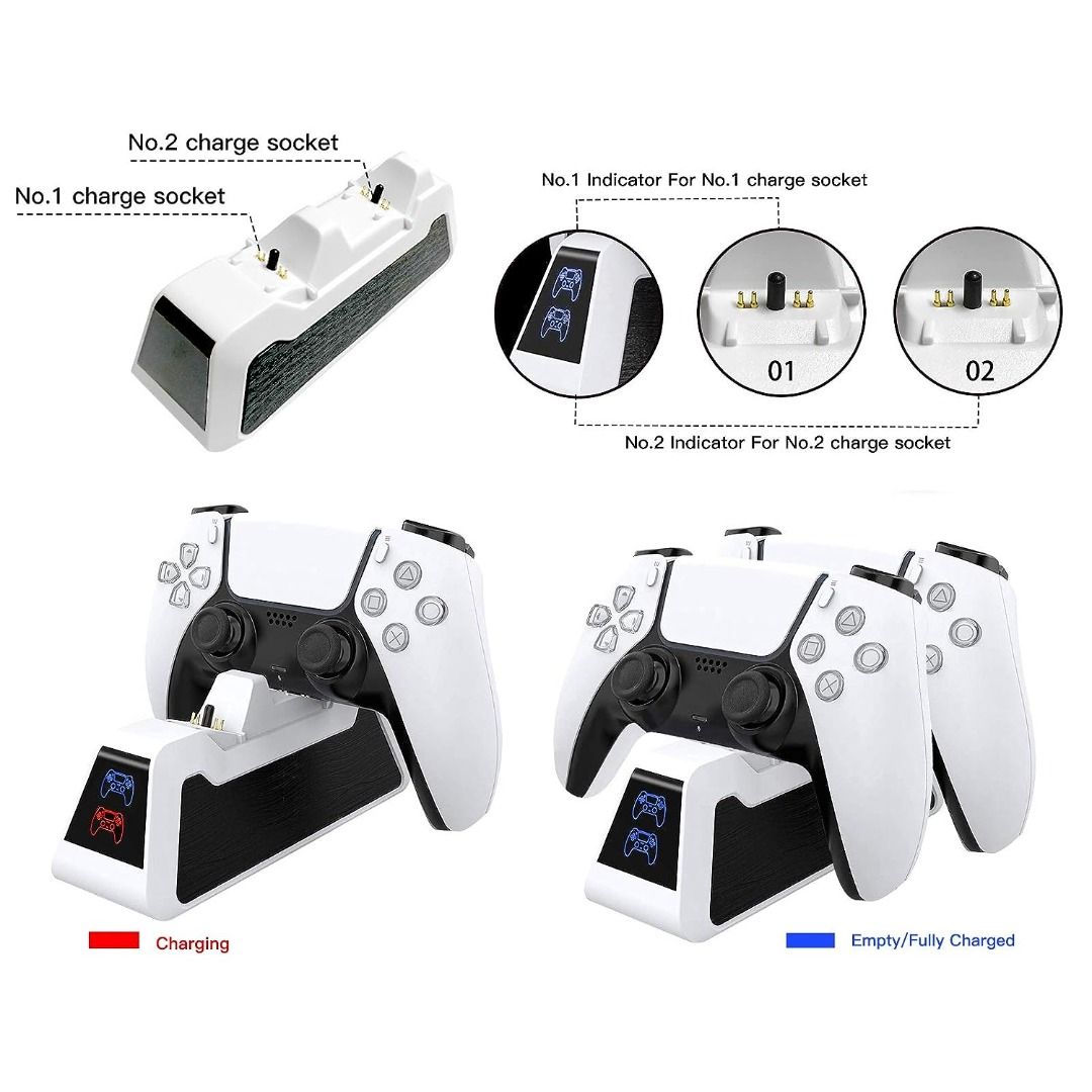 PS5 Controller Charging Station, PS5 DualSense Controller Charger, Fast ...
