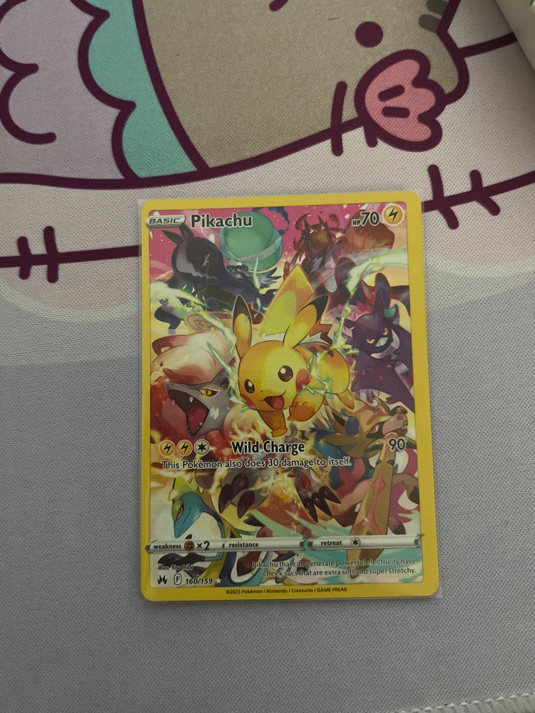 PTCG TCG Pokemon Card Pikachu Crown Zenith 160/159, Hobbies & Toys, Toys & Games on Carousell