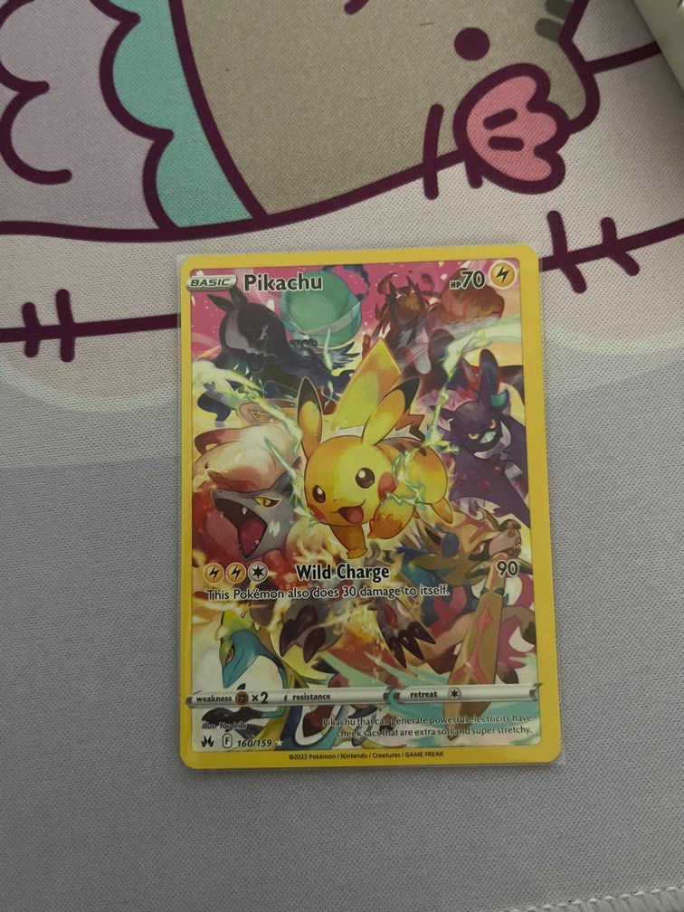 PTCG TCG Pokemon Card Pikachu Crown Zenith 160/159, Hobbies & Toys, Toys & Games on Carousell