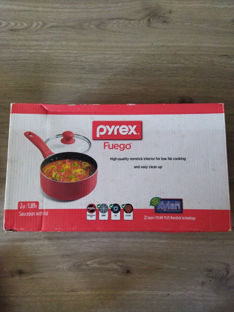 Pyrex Fuego saucepan with lid, Furniture & Home Living, Kitchenware ...