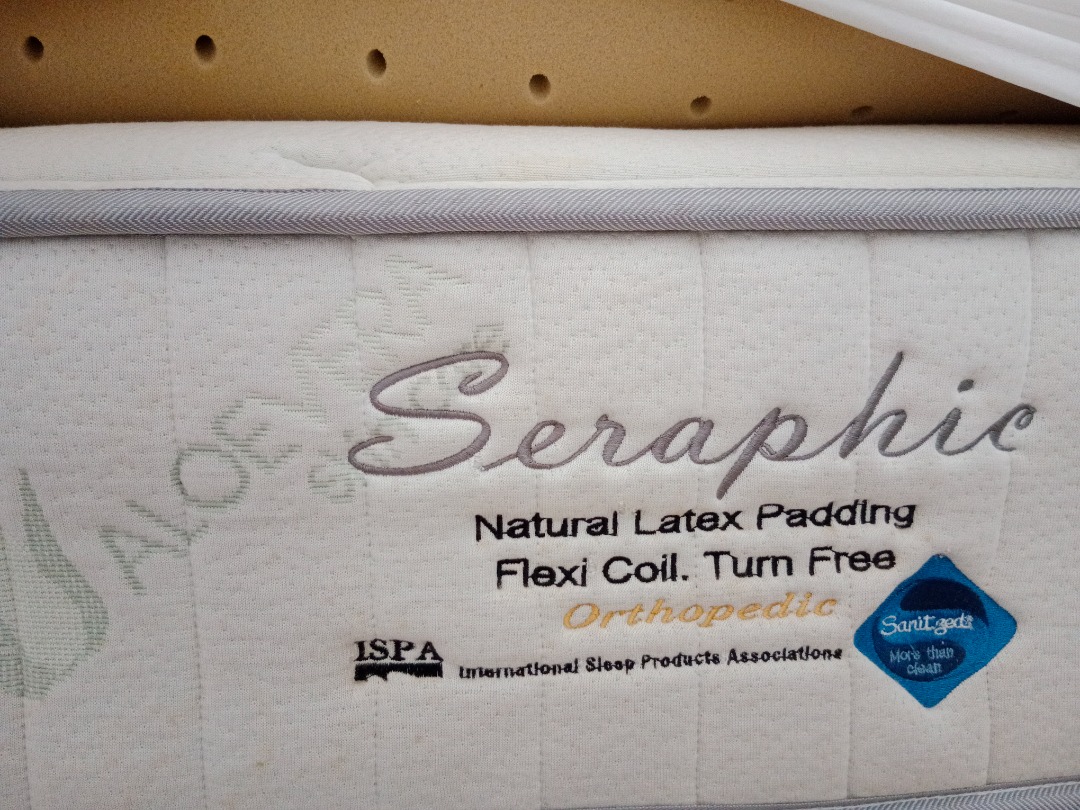 Queen 'Seraphic Natural Latex Padding Flexi Coil Turn free Orthopedic ...
