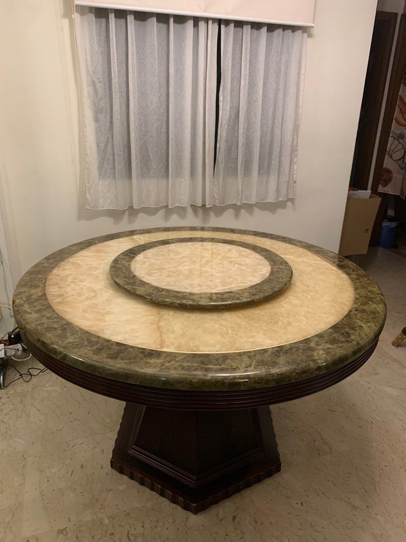 Real Marble Dining Table, Furniture & Home Living, Furniture, Tables ...