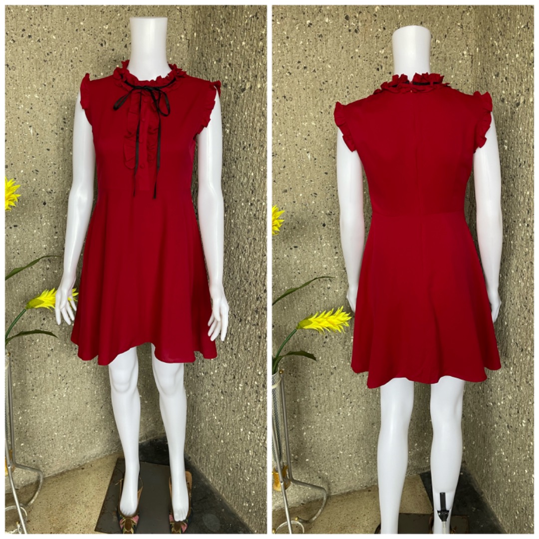 Red Ribbon Mini Dress, Women's Fashion, Dresses & Sets, Dresses on ...