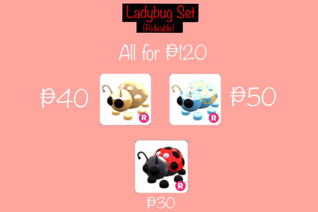 Roblox Adopt Me II Ladybug Set (Rideable) on Carousell