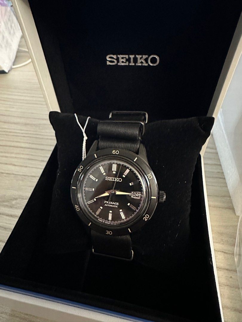 Seiko Presage Black Stealth Watch, Men's Fashion, Watches & Accessories ...