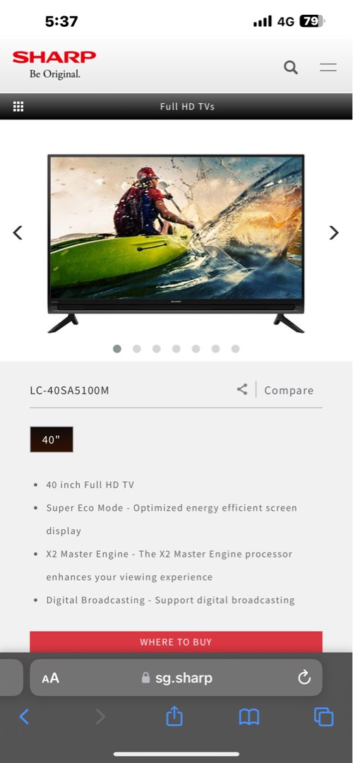 Sharp 40 inch, TV & Home Appliances, TV & Entertainment, TV on Carousell
