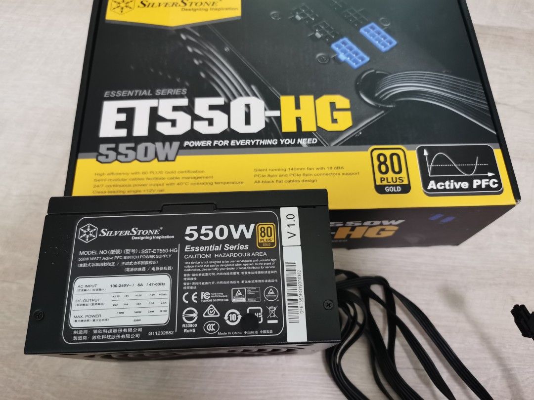 Silverstone 550w Semi modular PSU (80 Plus Gold), Computers & Tech, Parts & Accessories ...