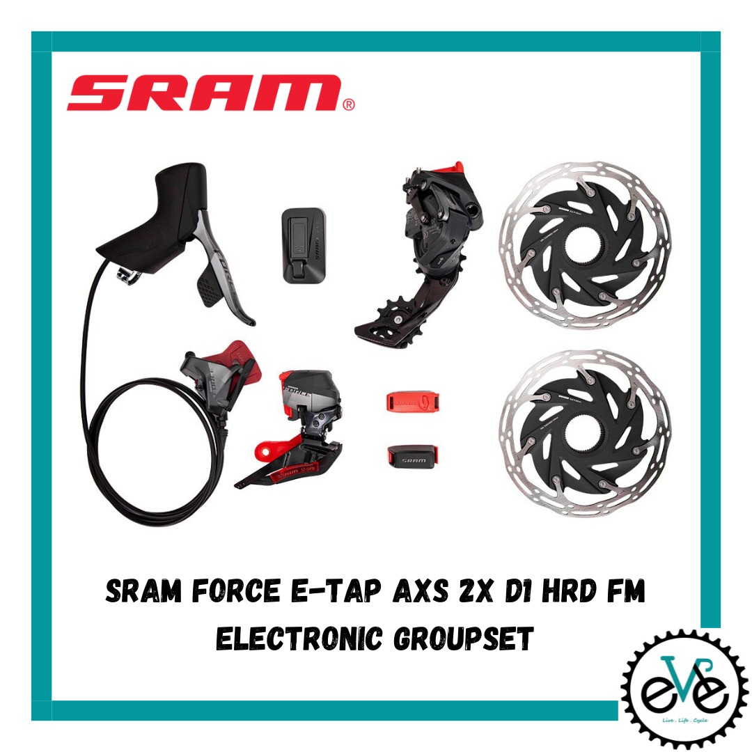 SRAM Force E-Tap AXS 2X D1 HRD FM Electronic Groupset, Sports Equipment, Bicycles & Parts, Parts ...