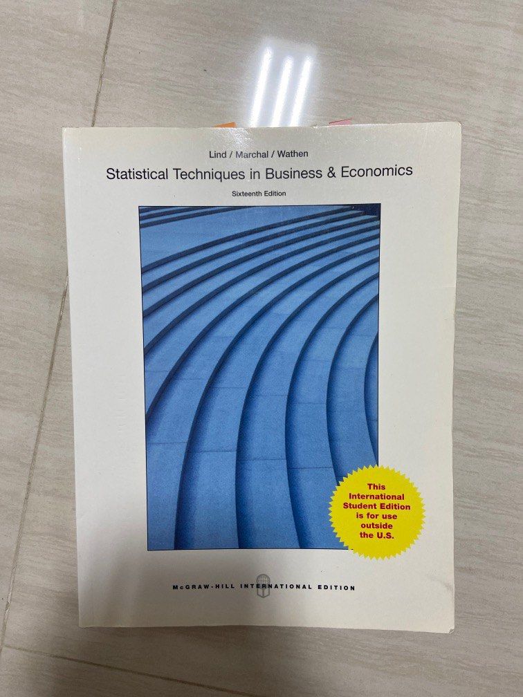 Statistical Techniques in Business & Economics, Hobbies & Toys, Books ...
