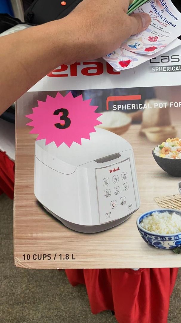 Tefal RK7321 Easy Rice Cooker Fuzzy Logic with Spherical Pot, 1.8L ...