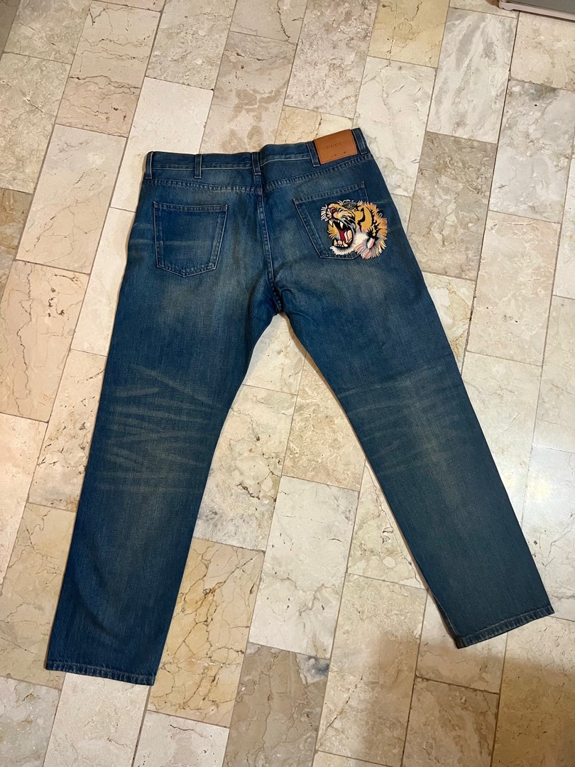 Tiger Gucci Patch Jeans, Women's Fashion, Bottoms, Jeans on Carousell
