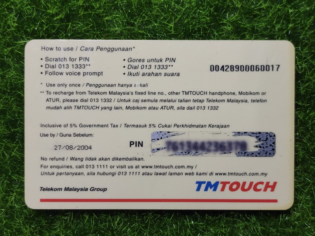 TM Touch RM50 Used Reload Card, Hobbies & Toys, Collectibles ...