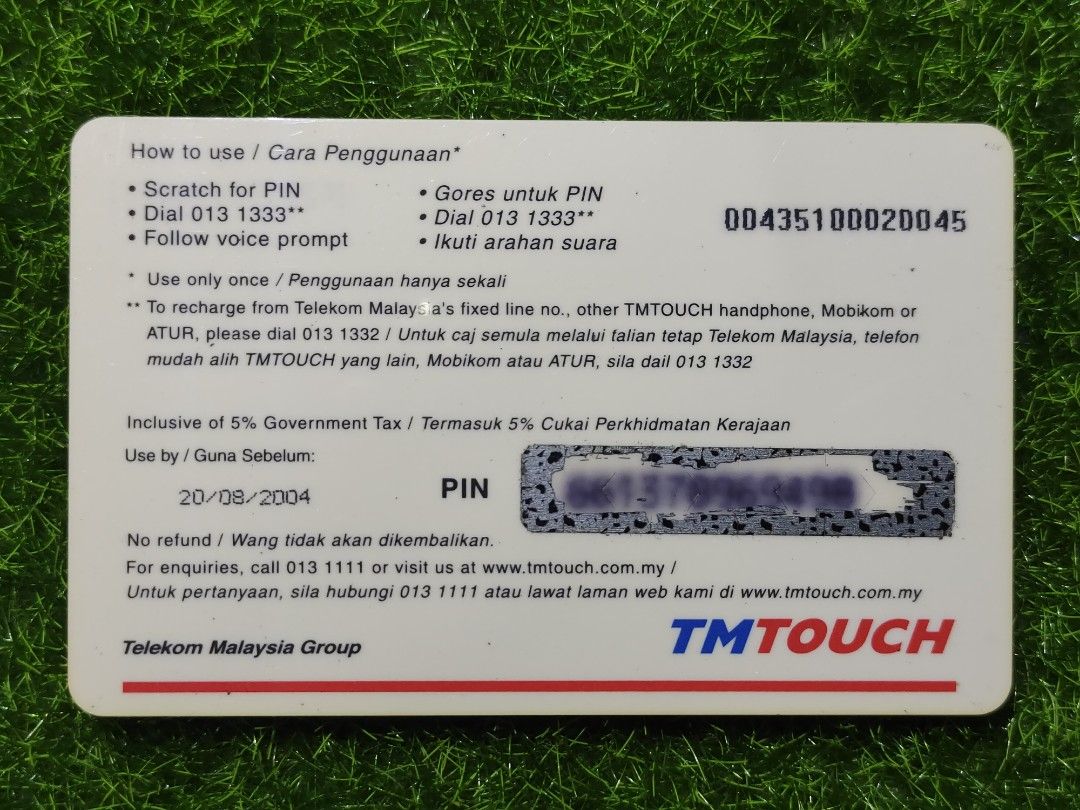 TM Touch RM50 Used Reload Card, Hobbies & Toys, Collectibles ...