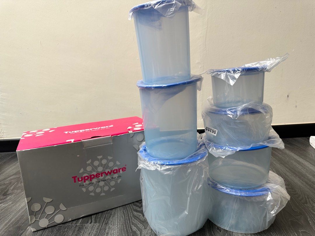 Tupperware One Touch 7 Piece Set, Furniture & Home Living, Kitchenware ...