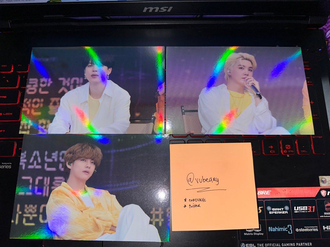 V, Jimin and Suga Sowoozoo Postcard s, Hobbies & Toys, Memorabilia ...
