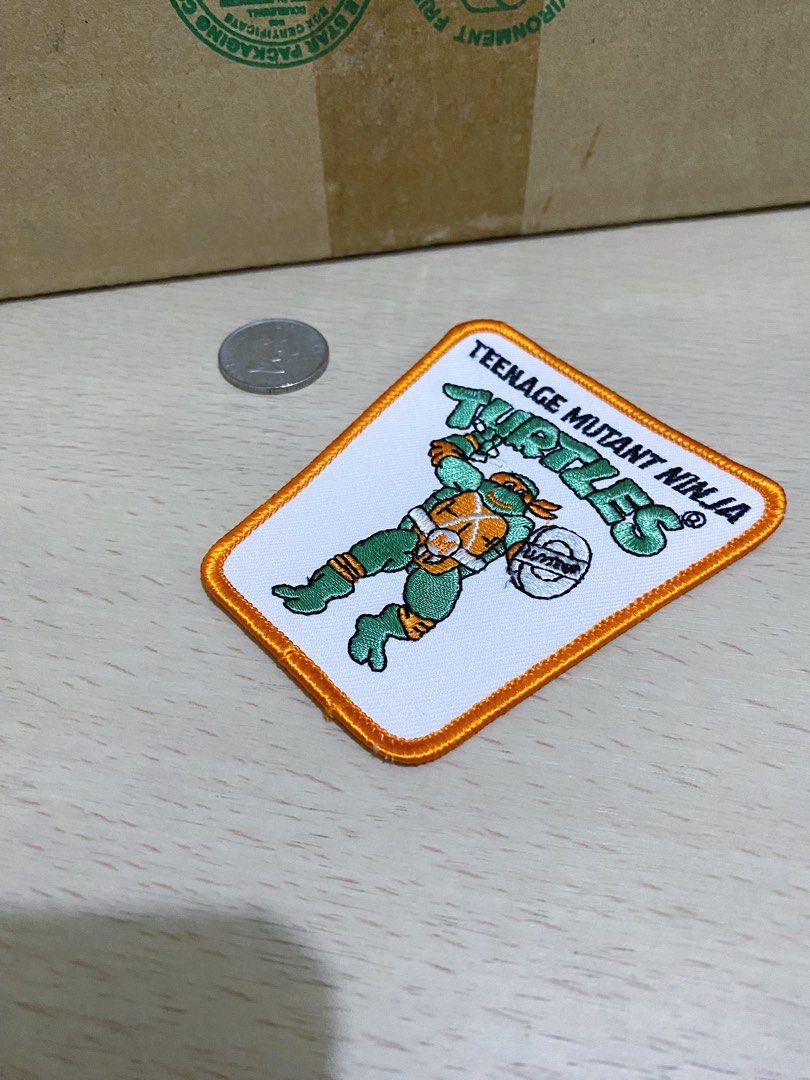 (Vintage) 1989 Teenage Mutant Ninja Turtles - Michaelangelo - TMNT Iron On Sew Power Patch on ...