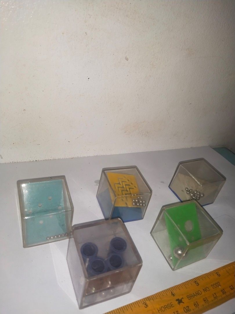 vintage "Brain Teasers Logic Puzzle Cubes"/5 cubes/1990s era/Nice Set ...