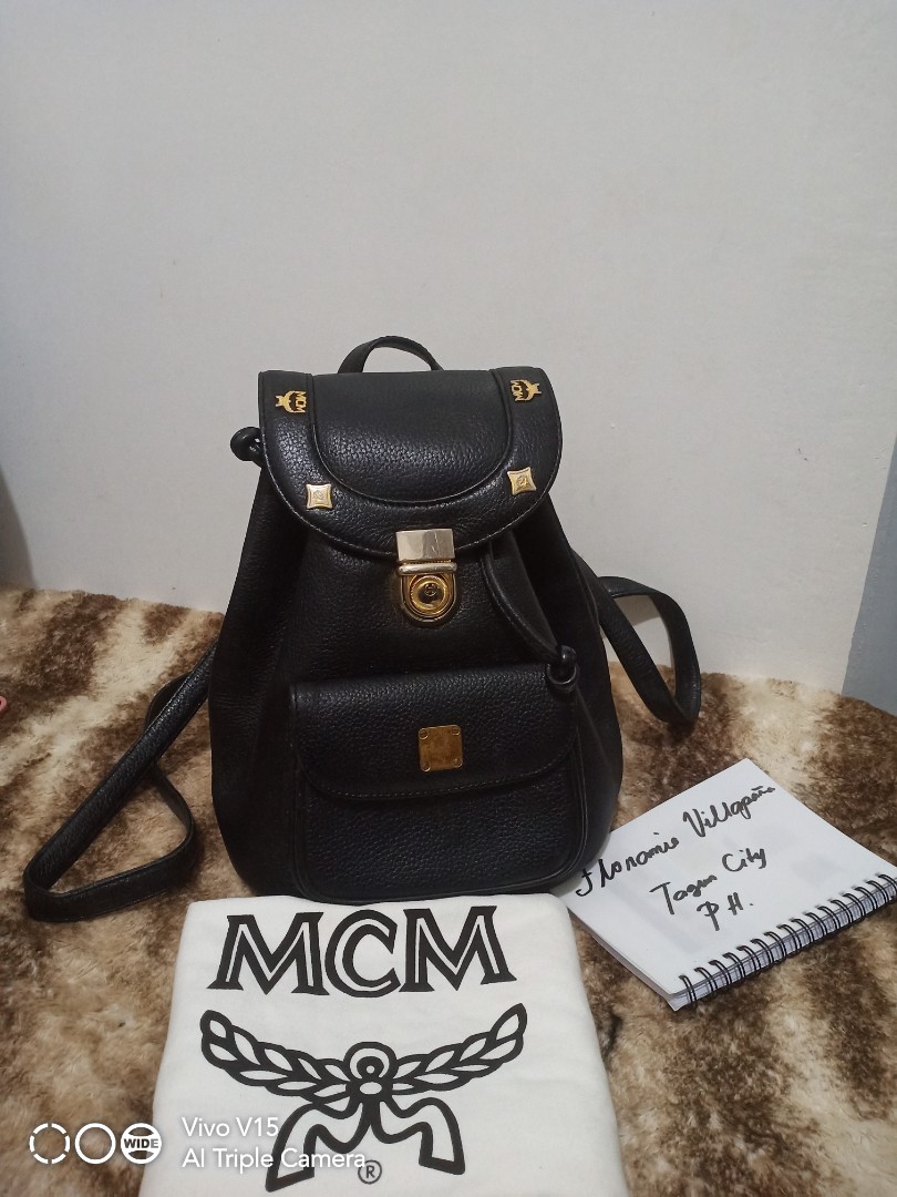 Vintage MCM small backpack, Luxury, Bags & Wallets on Carousell