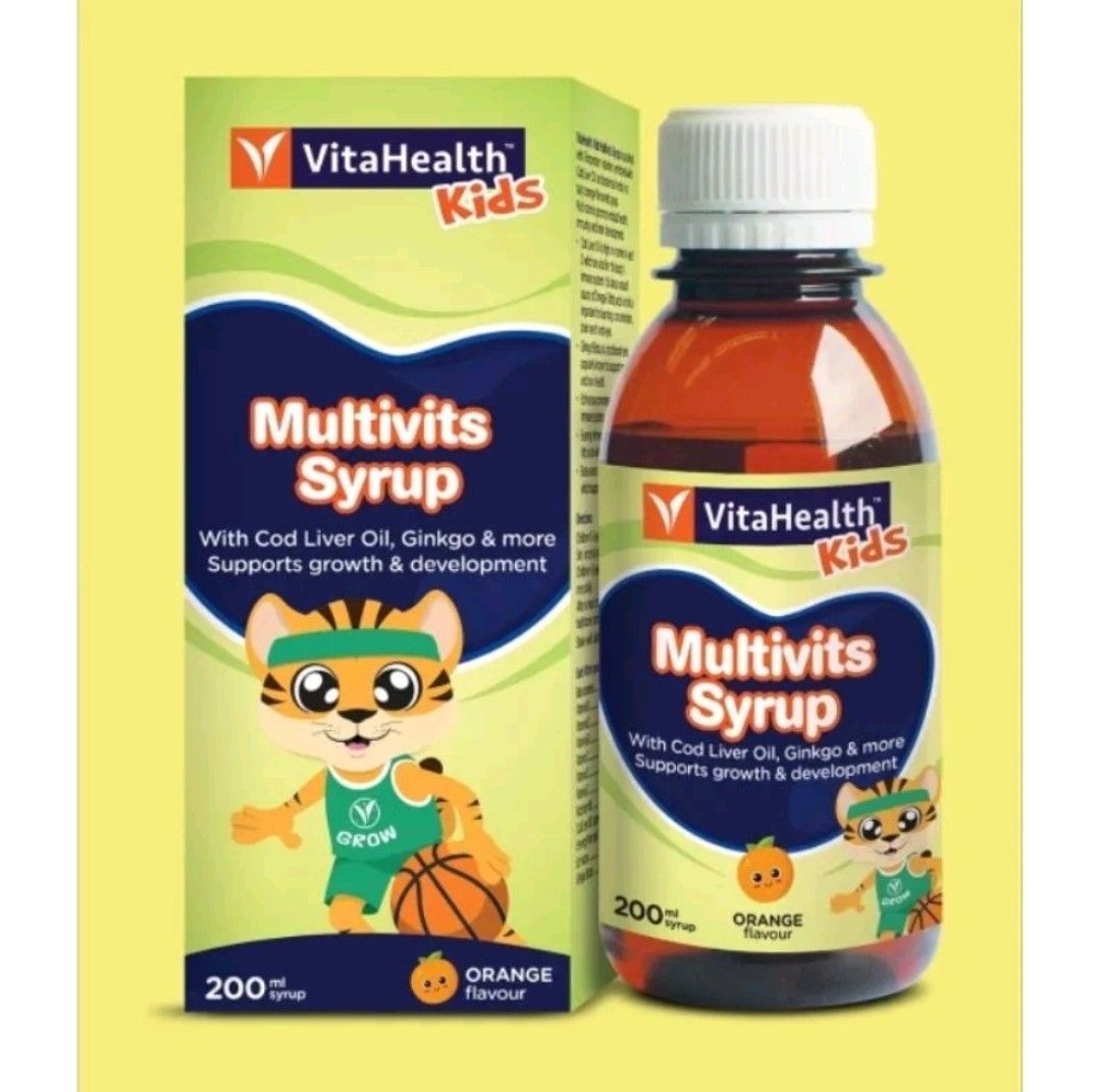 Vitahealth Kids Multivits Syrup with Ginkgo, Health & Nutrition, Health ...